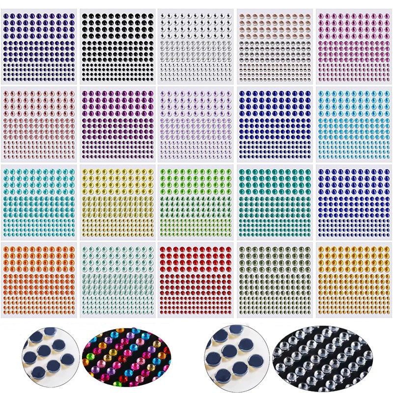 Crystal Rhinestones Stickers Self Adhesive Stickers Face Sticker Phone ...