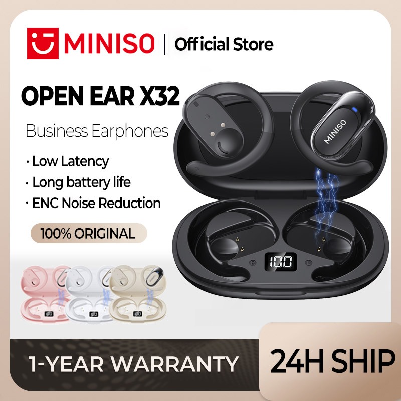 MINISO X32 Sport Bluetooth Wireless Earphones With Mic HiFi Stereo ...