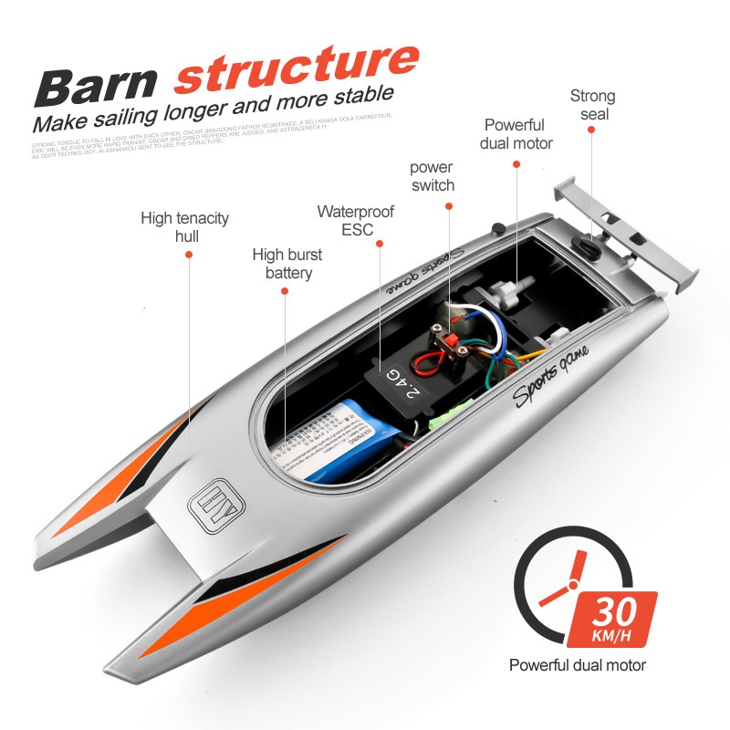 Control boat, fast boat, high-speed electric 2.4G water toy boat ...