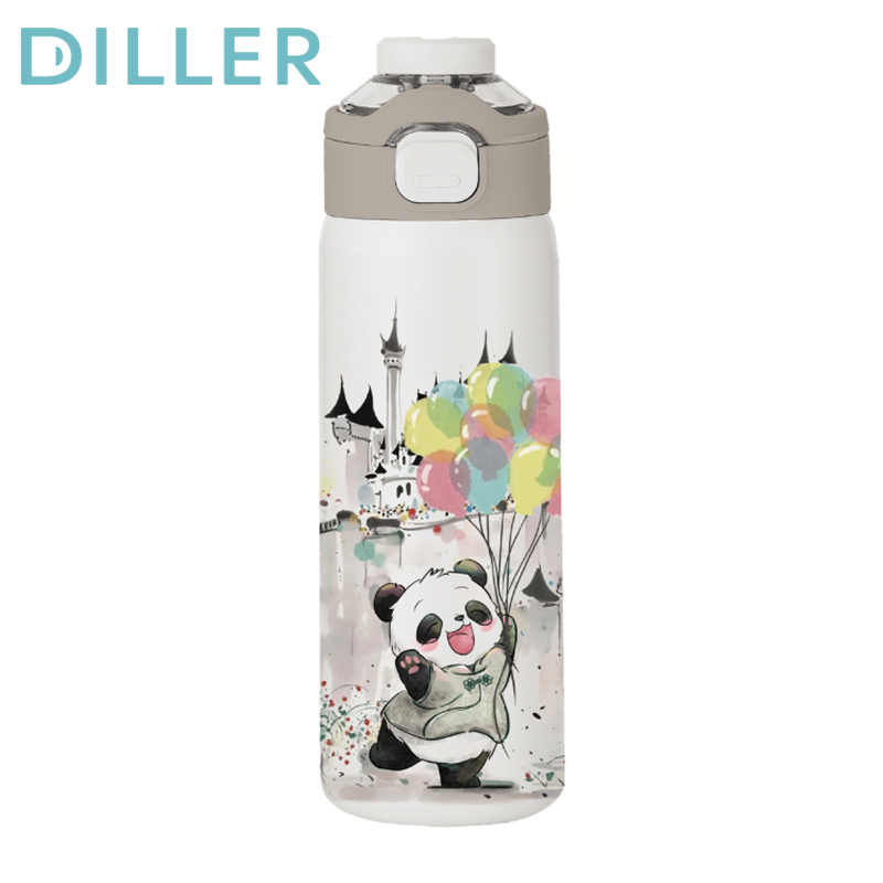 Diller Vacuum Flask Thermos Stainless Steel Spout Straw Keep Drinking ...