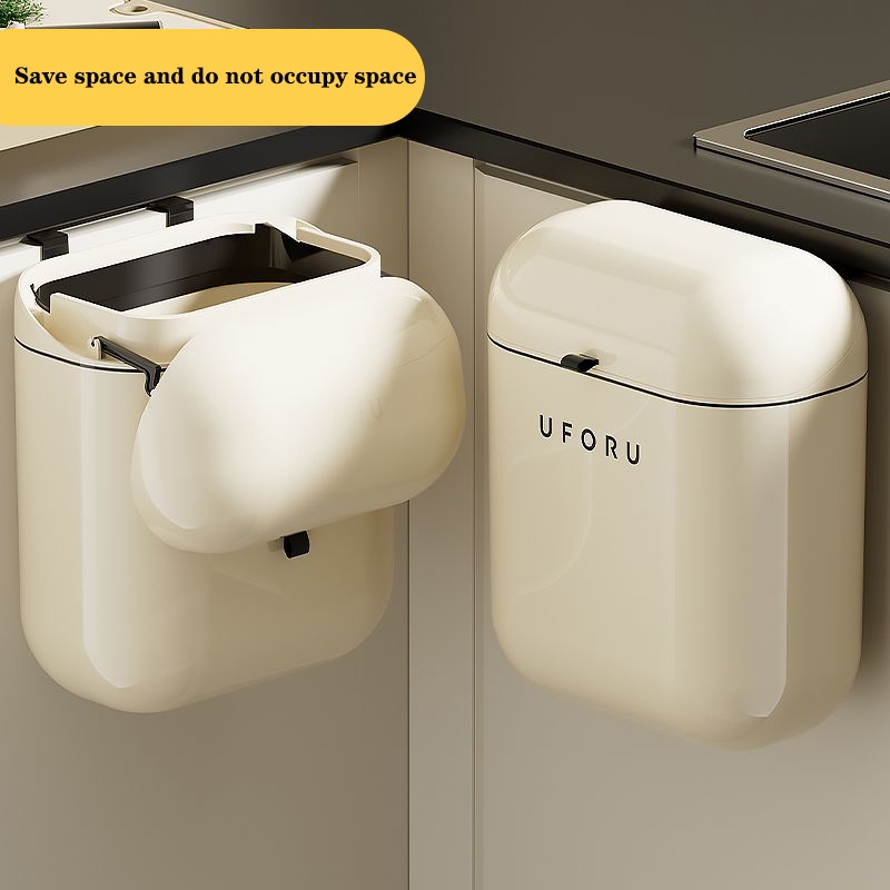 12L kitchen trash can household restaurant hanging trash can with lid ...