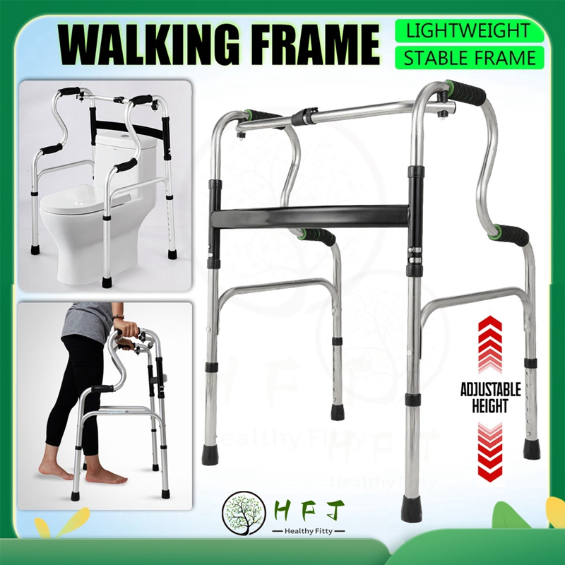 【Fast delivery】Foldable Walking Frame Tongkat 4 Kaki Bantu Jalan ...