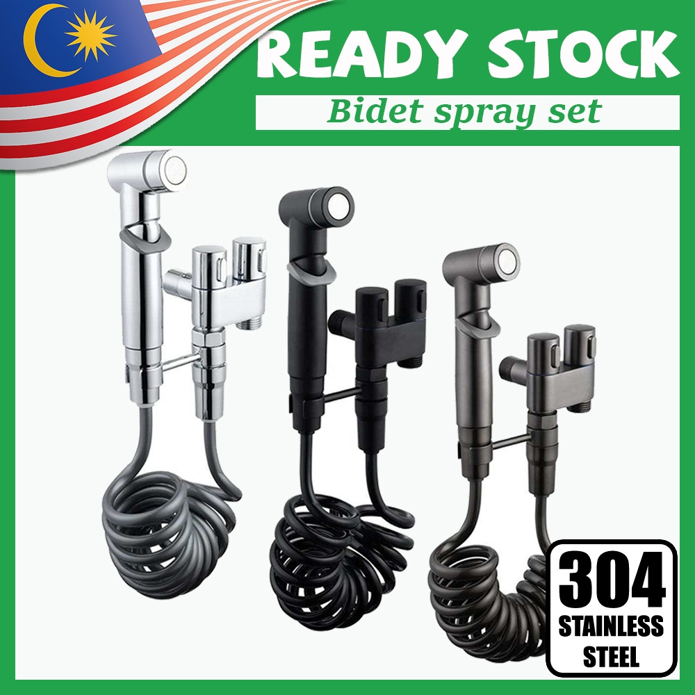 Stainless steel Bidet spray set Hand bidet Two way tap faucet Bathroom ...