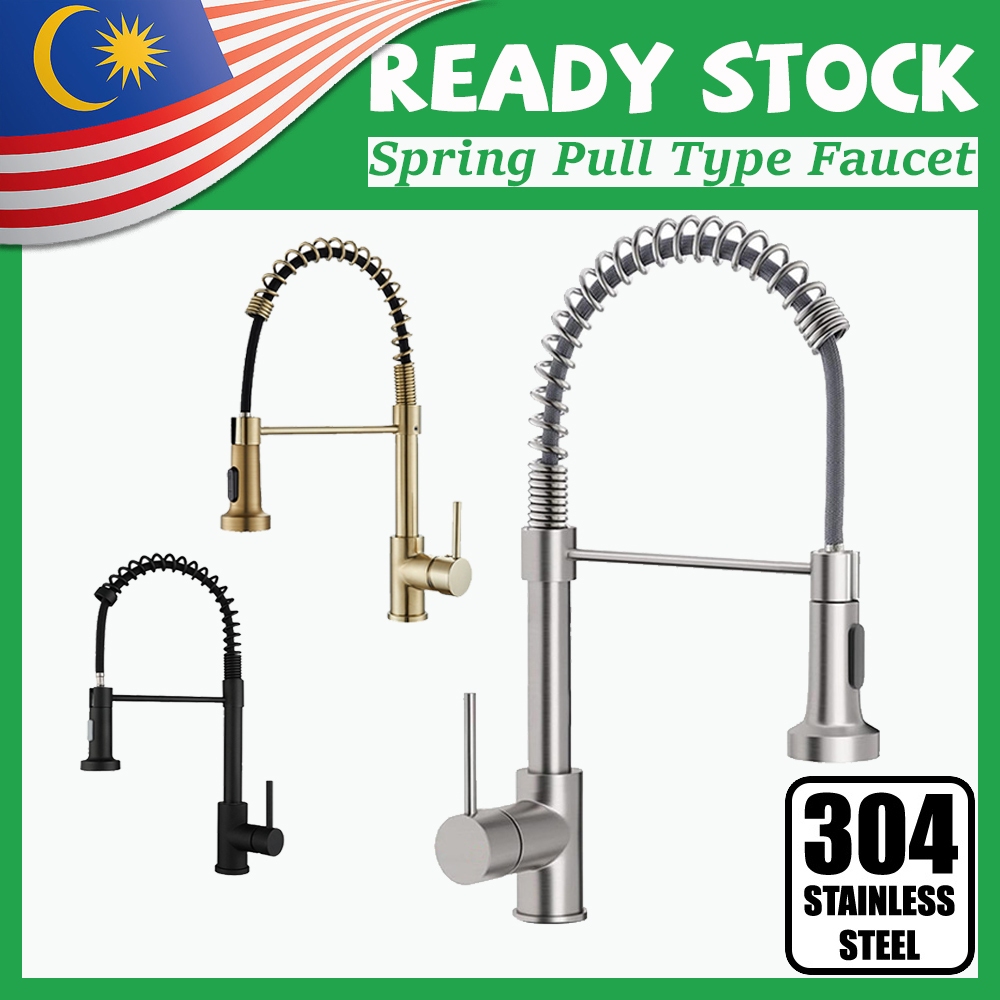 High quality kitchen faucet 304 Stainless steel Spring pull type ...
