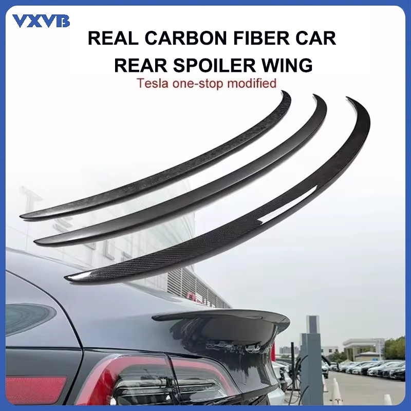 VXVB Real Carbon Fiber Spoiler For Tesla Mode Y Model 3 Trunk Wing ...