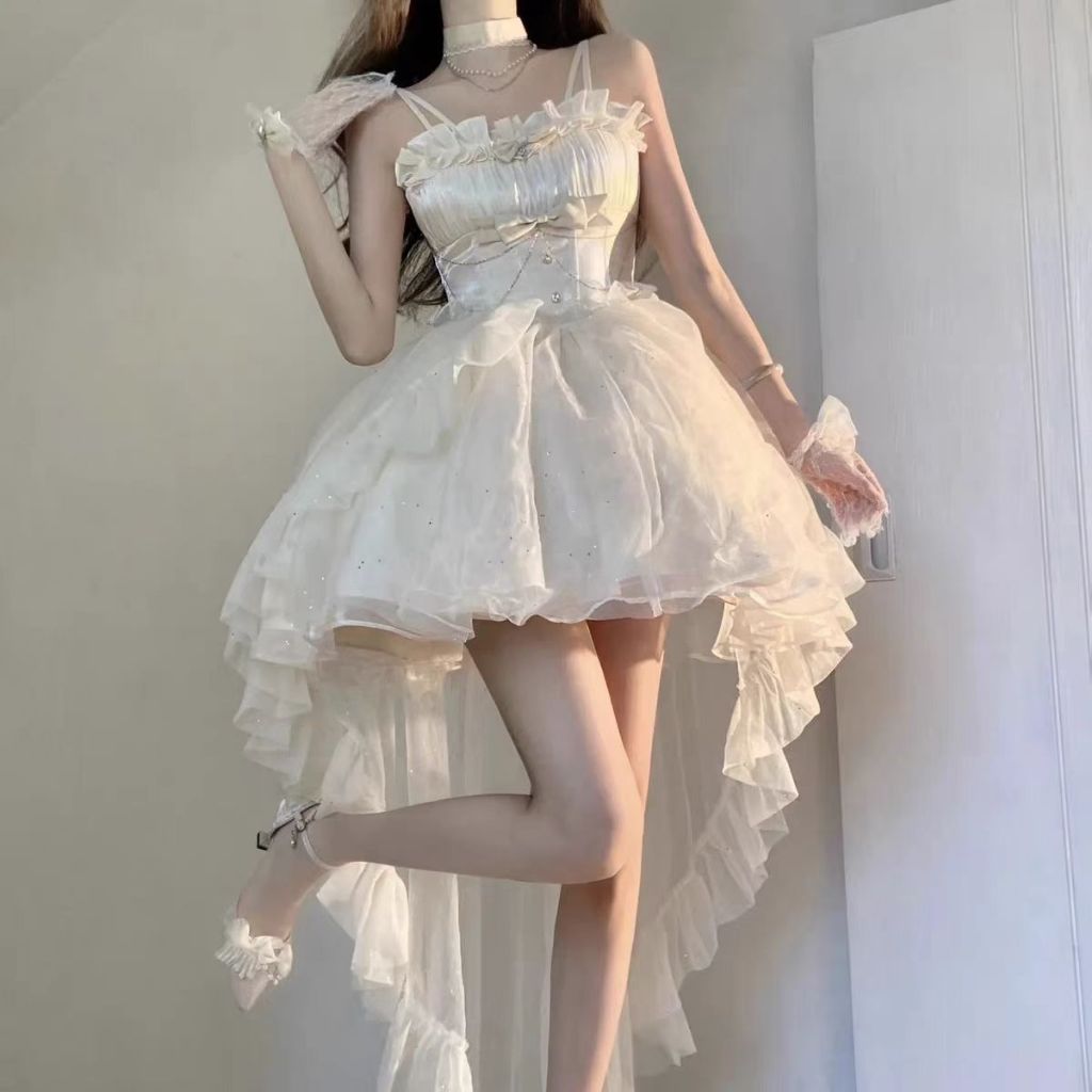 Lolita Dress Disney Fugitive Princess Flower Fairy Straight shoulder ...