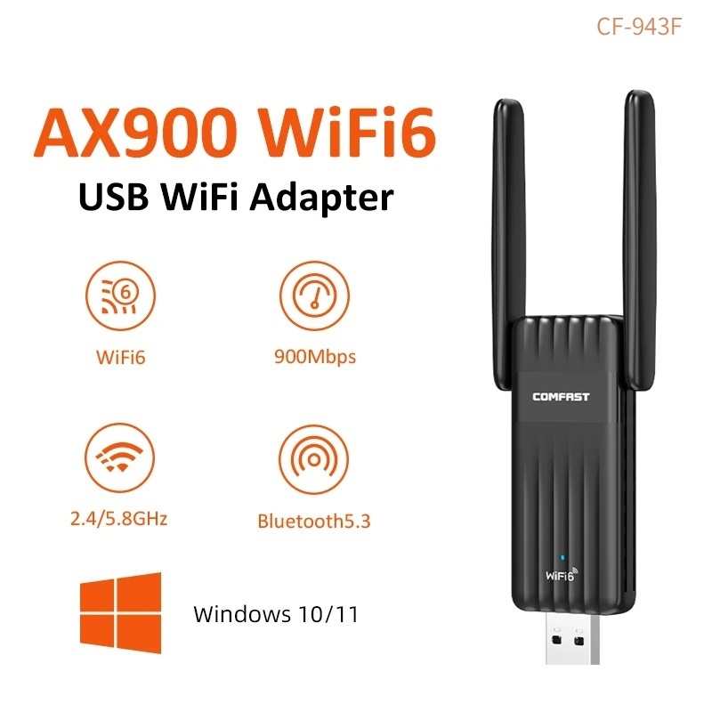 Comfast USB WiFi 6 Adapter 5.3 PC Dongle Receiver Laptop Win10/11 5G ...