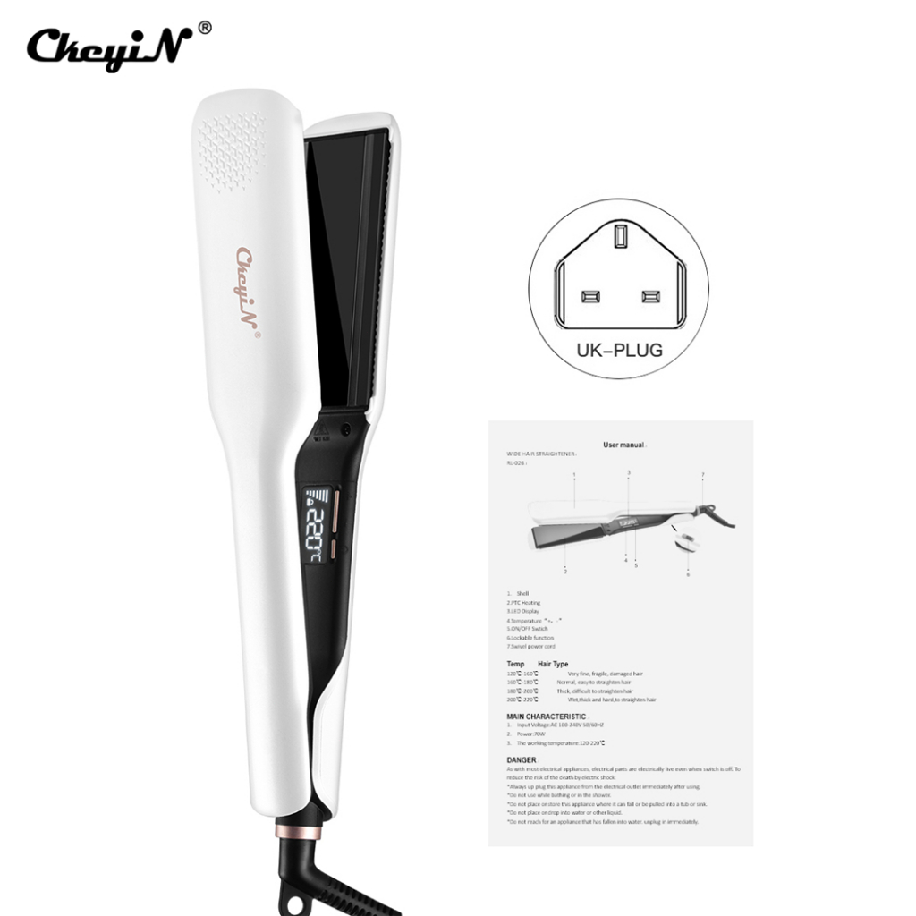 Ckeyin 50MM Straight Hair Plate Liquid Display 12-Speed Temperature ...