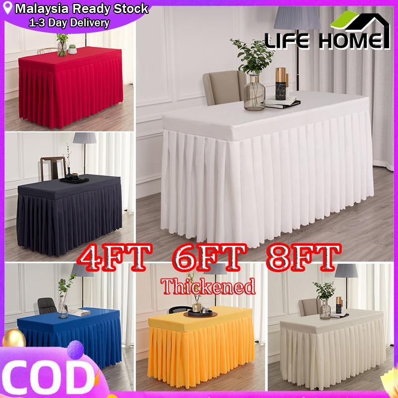 6Ft Folding Table Skirting Rectangular Conference Table Cloth Cover Hotel Banquet Wedding Party ...