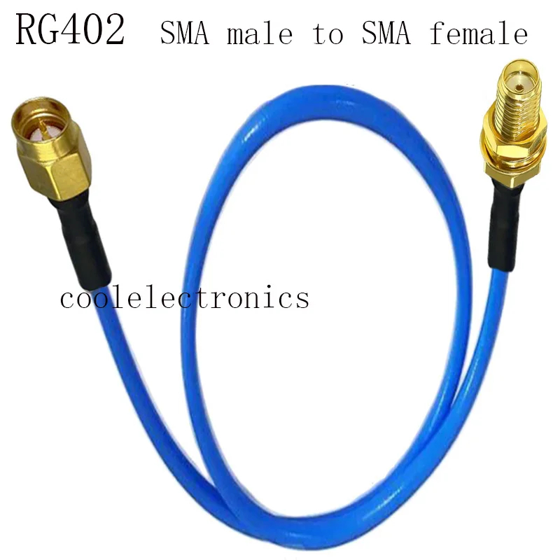 1pc Blue RG402 0.141" SMA Female to SMA Male Plug Connector RF coax Simi Rigid RG-402 cable ...