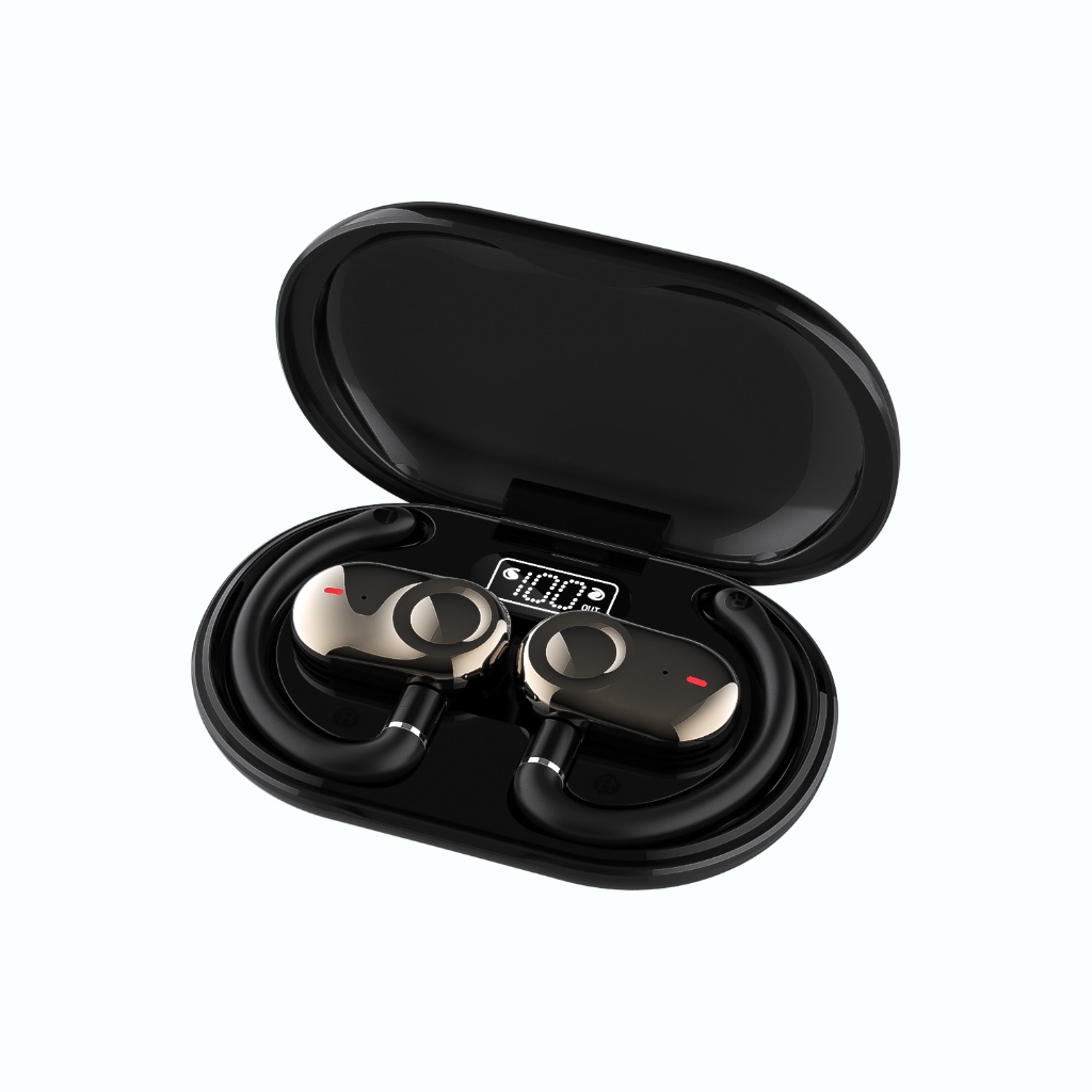 Wireless stereo OWS dual-axis rotating ear-hook dual-ear Bluetooth ...