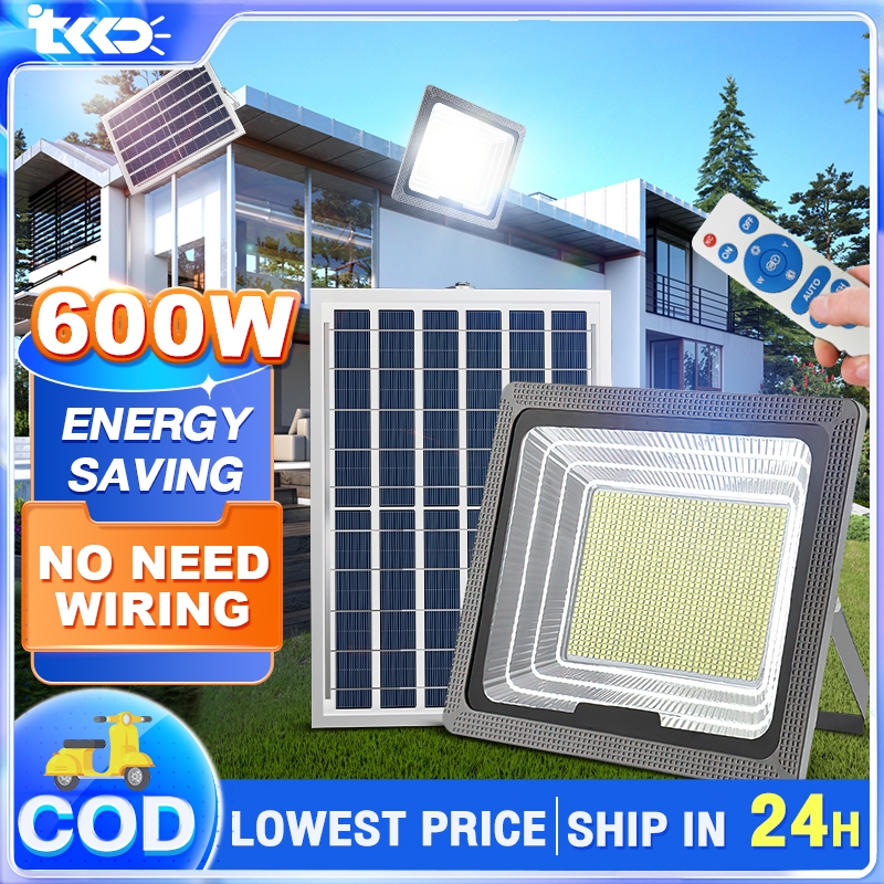 【READY STOCK】Solar light outdoor lighting 1200W Solar Spotlight lampu ...