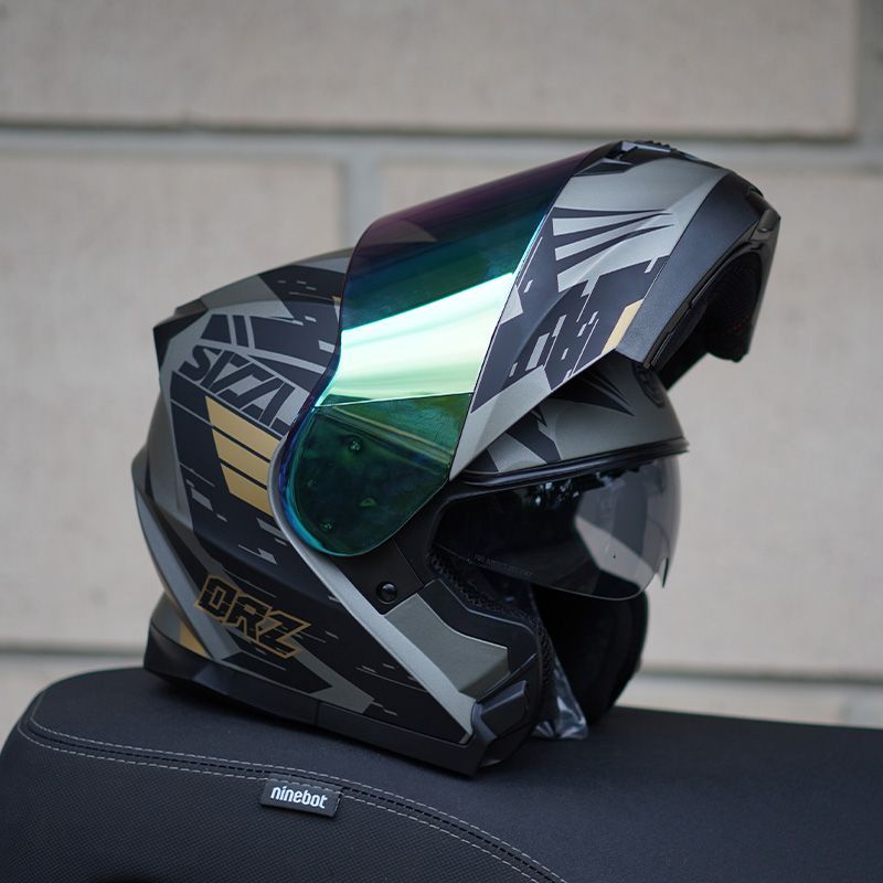 Motorcycle modular helmet, dual lens flip racing helmet, suitable for ...