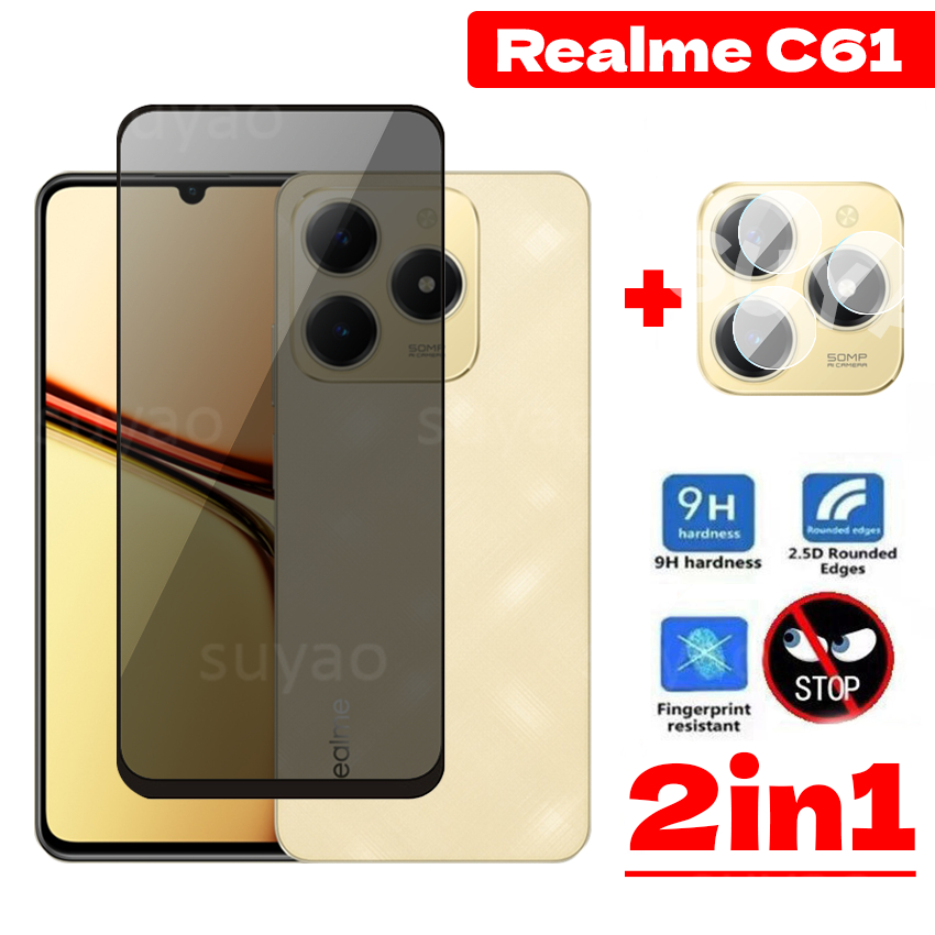 For Realme C61 C63 C65 C67 C53 C51 Note 50 4G 2024 Anti-Spy Full ...