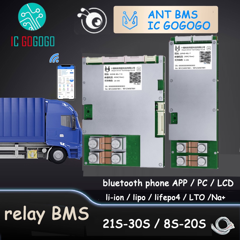 Relay Solution Ant BMS Smart Bluetooth 21S to 30S 8S - 20S Lithium ...