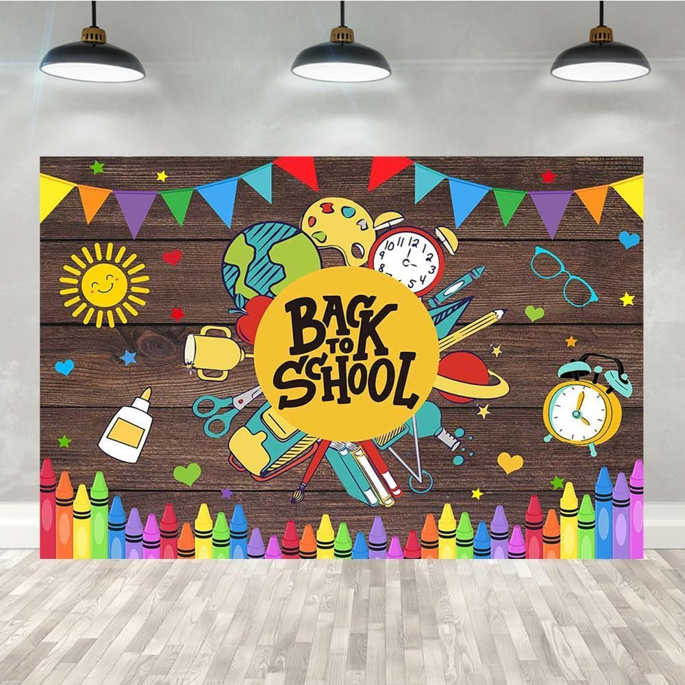 5x3ft Back to School Backdrop for Classroom Decoration First Day of ...