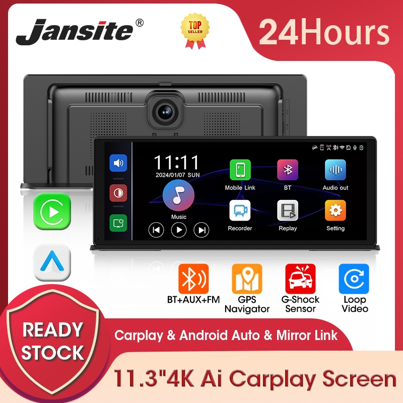 Jansite Portable Car DVR 4K Front 1080P Rear Camera Driving Recorder ...