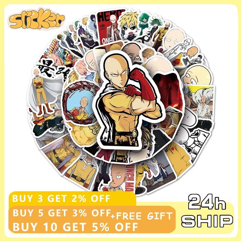 57PCS One Punch Man Stickers Saitama Genos Sticker Laptop Computer Bike ...