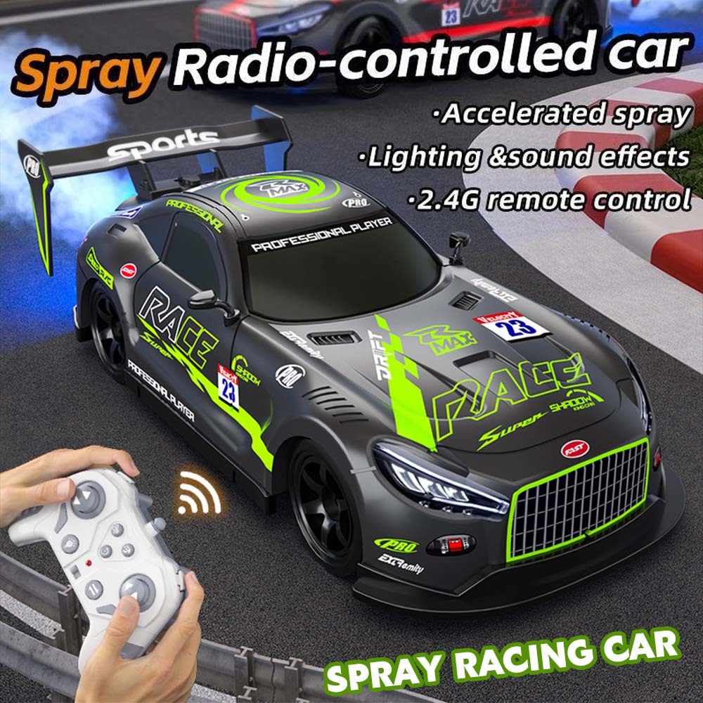 1/16 RC Spray Drift Racing Car With Music LED Light 2.4G Remote Control ...