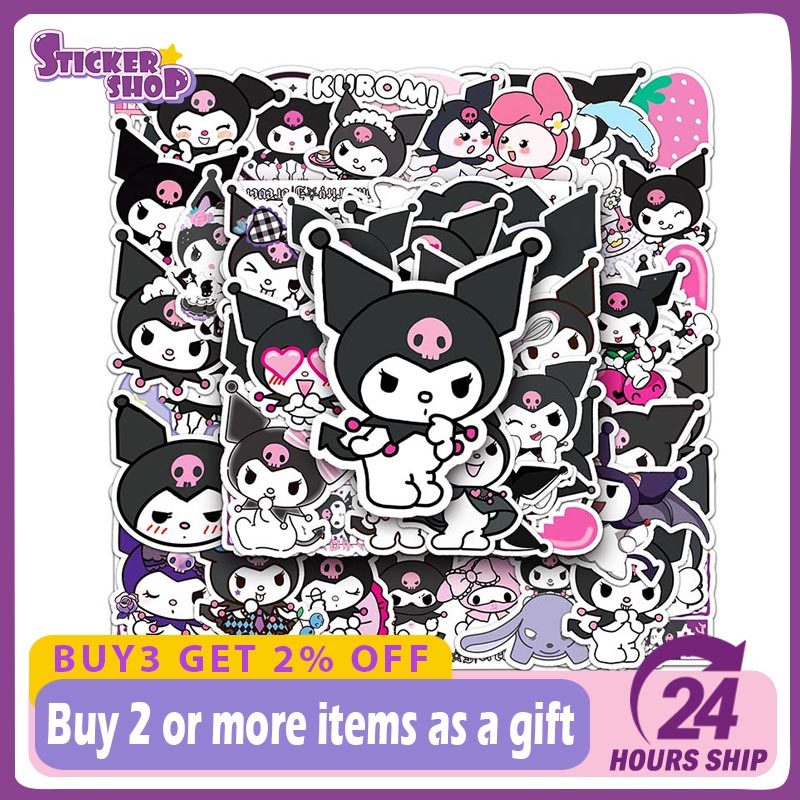 50pcs Sanrio Family Kuromi Sticker Cute Creative Label Sticker DIY ...