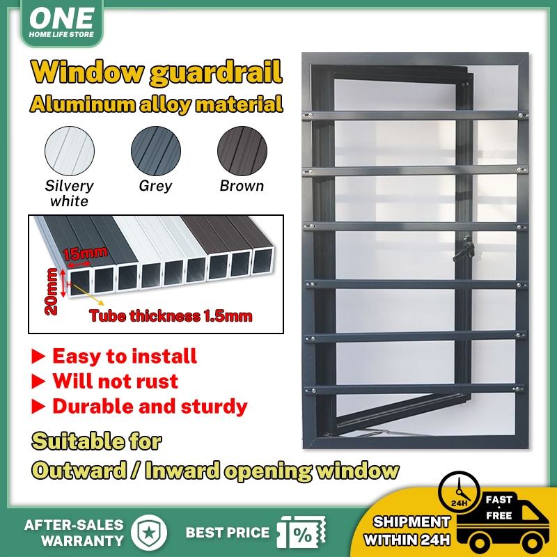 Window guardrail No need drill Aluminum alloy safety railing anti-theft ...