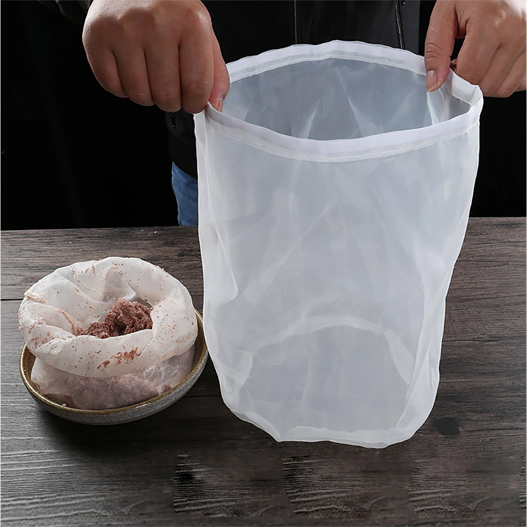 1Pc Soy Wine Nylon Filter Bag Nut Milk Bag Tea Coffee Yogurt Filter Net ...