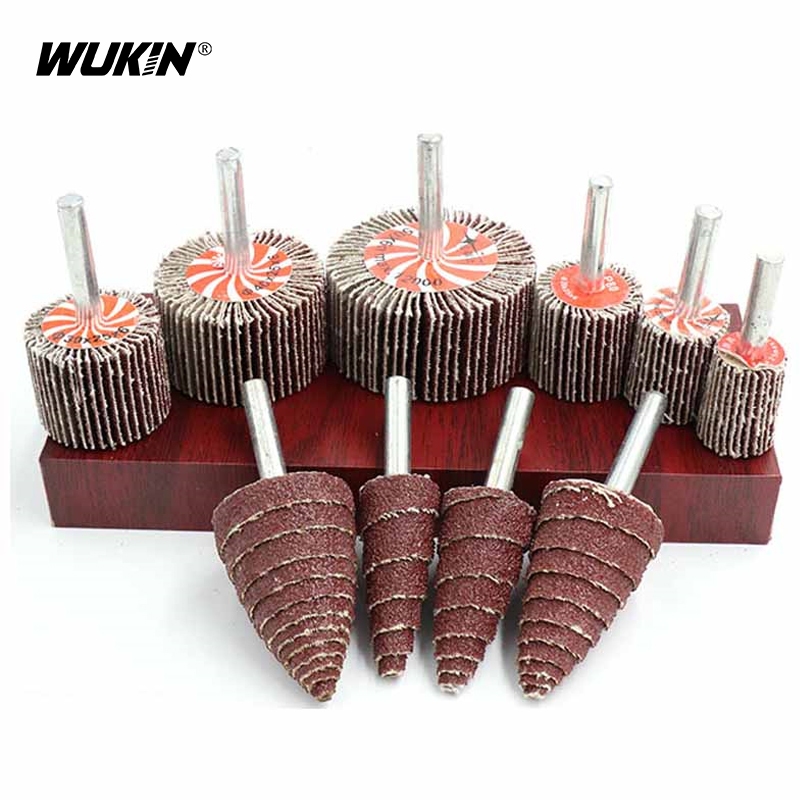 Cone Cylinder Grinding Head Sandpaper Flap Sanding Wheel With 6mm Shank ...