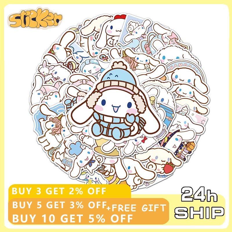 50pcs Cartoon Cinnamoroll Graffiti Stickers Cute Sanrio Anime Sticker ...