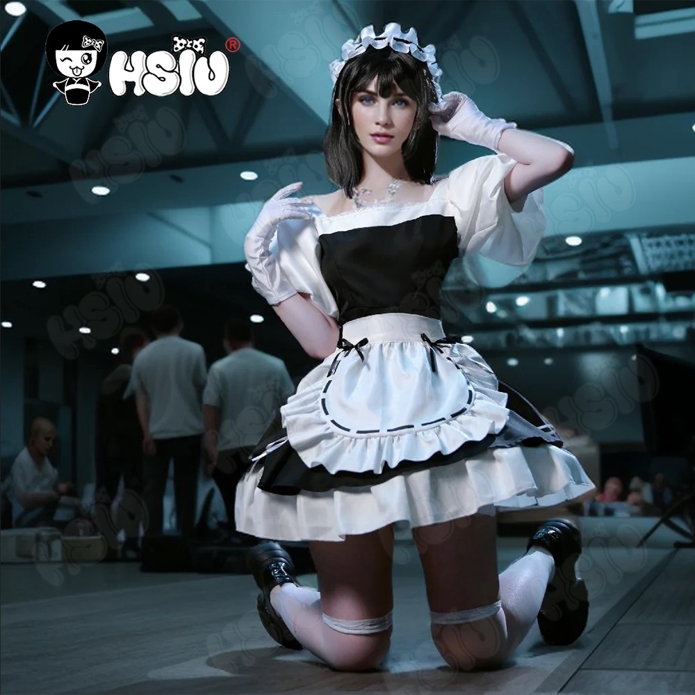 Sua Cosplay Clothing Wig HSIU short black hair Black Cafe maid outfit ...