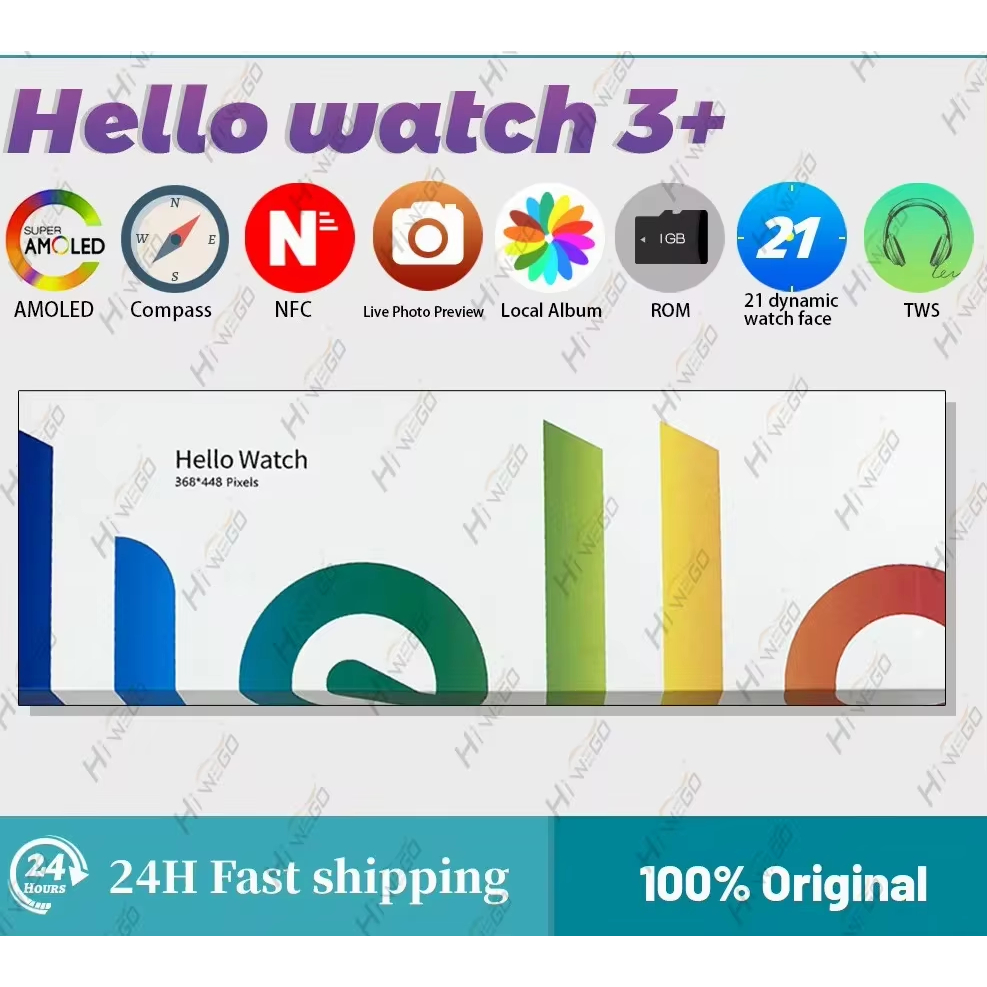 49mm Original Hello Watch 3 Plus+ Smartwatch Gen3 AMOLED Screen 4.10 ...
