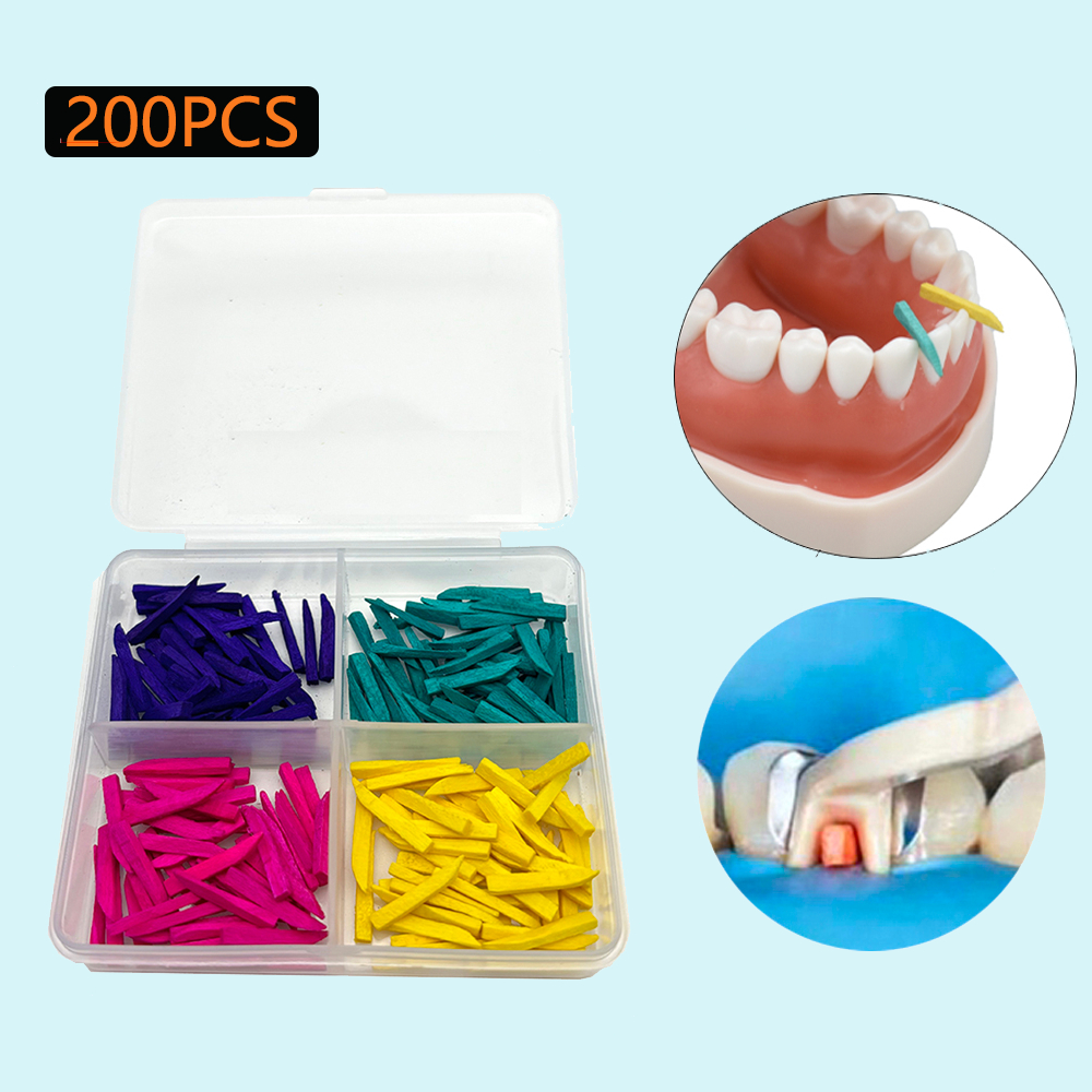 200Pcs Dental Interdental Wedge Wood Tooth Gap Wedge Specially Treated ...