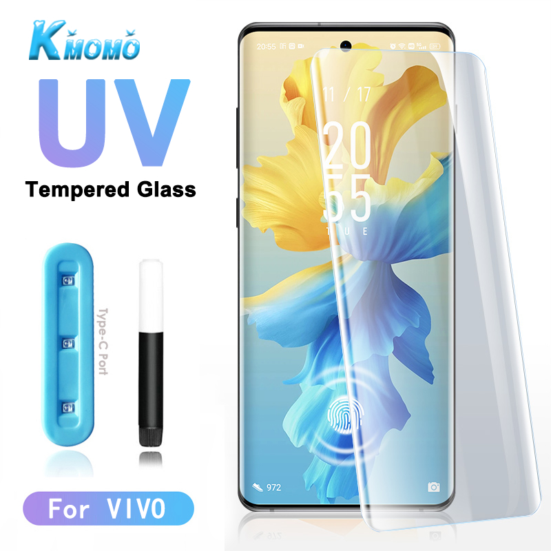 Curved UV Liquid Full Glue Tempered Glass for VIVO V60 V50e V50 V40 V40e V30 V30e V29 Lite V27 ...