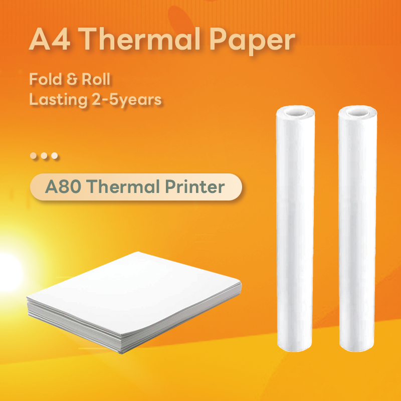 Flashlabel A80 Portable Printer Official Paper Thermal A4 Size Paper 2 ...