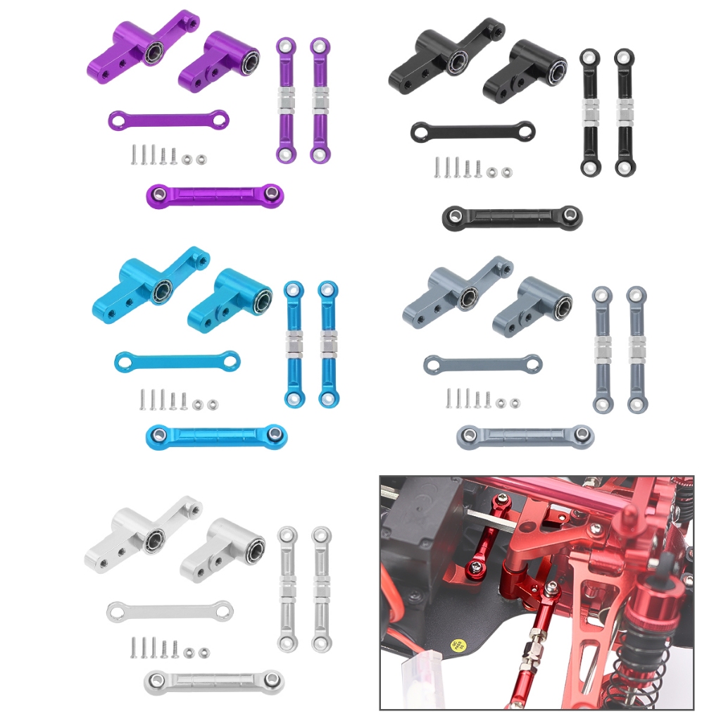 MJX 14209 14210 H14BM Metal Steering Link Steering Assembly For 1/14 MJX Hyper GO RC Car ...