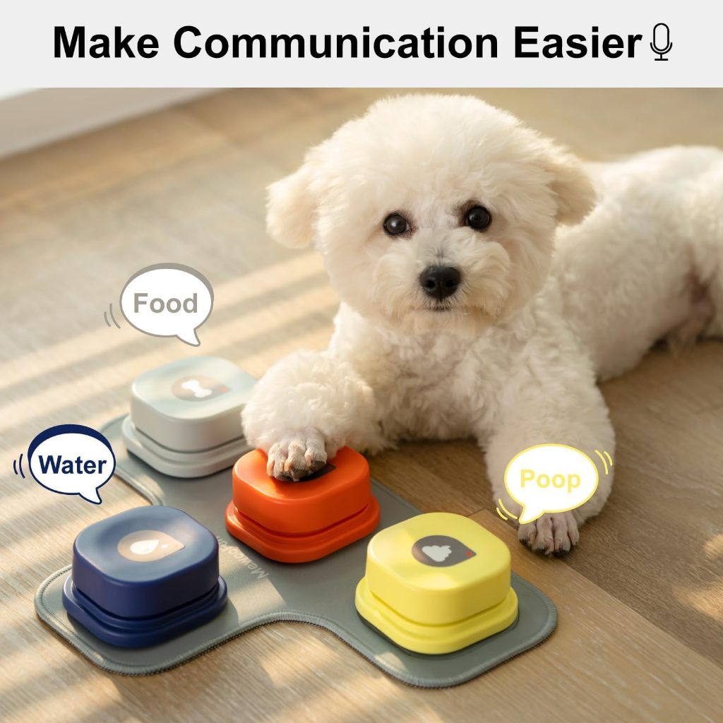 MEWOOFUN Dog Buttons for Communication Starter Pack Recordable Dog Talking Buttons Set Dog ...