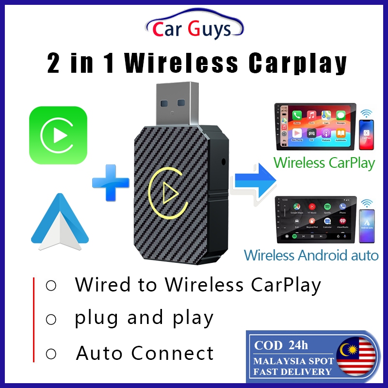 Wireless Carplay Adapter 2 in 1 Android Auto Wireless adapter Wired To ...