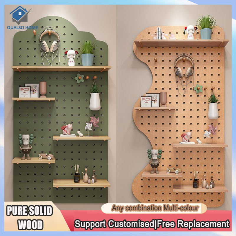 {Customise}Solid Wood Hole Board Customized Wall Shelf Wooden Wall ...