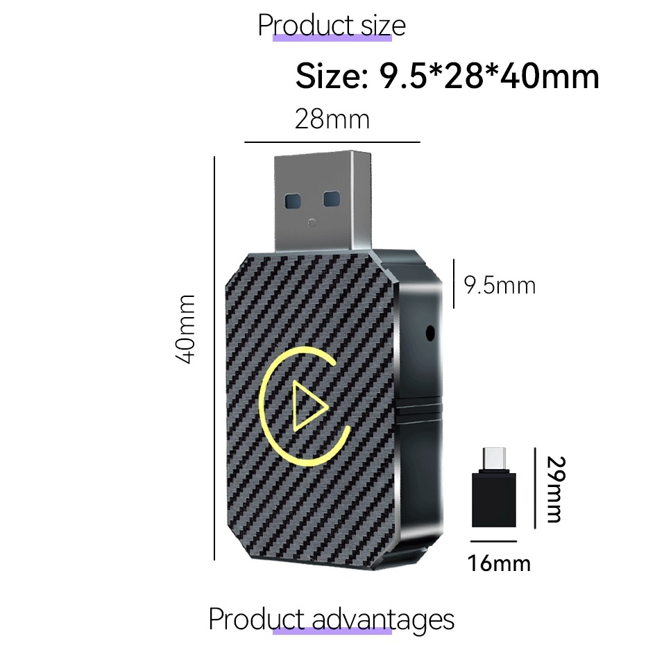 Carplay Adapter 2-in-1 Android Apple Car Wired to wireless car adapter ...