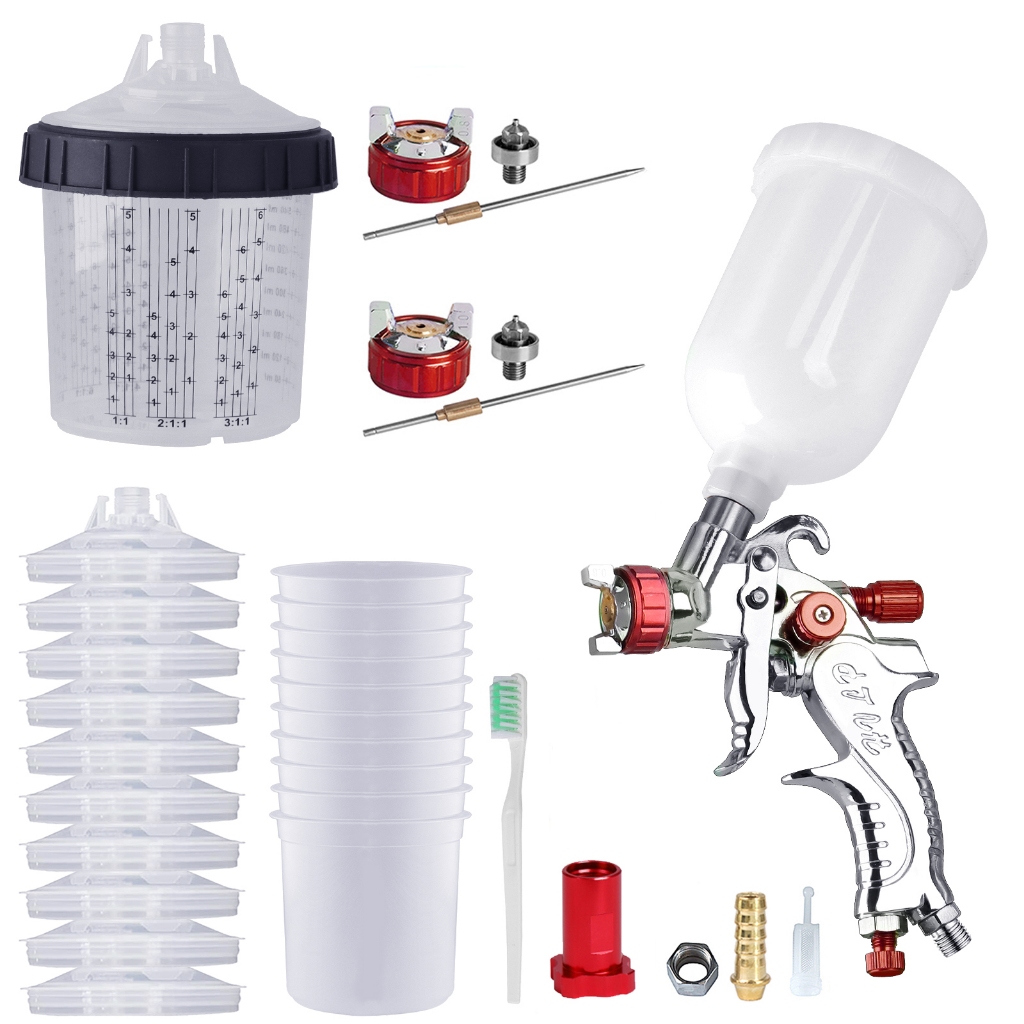 Mini Spray Gun 1.0MM Paint Spray Gun 0.8MM Nozzle Kit 250CC Tank Air ...
