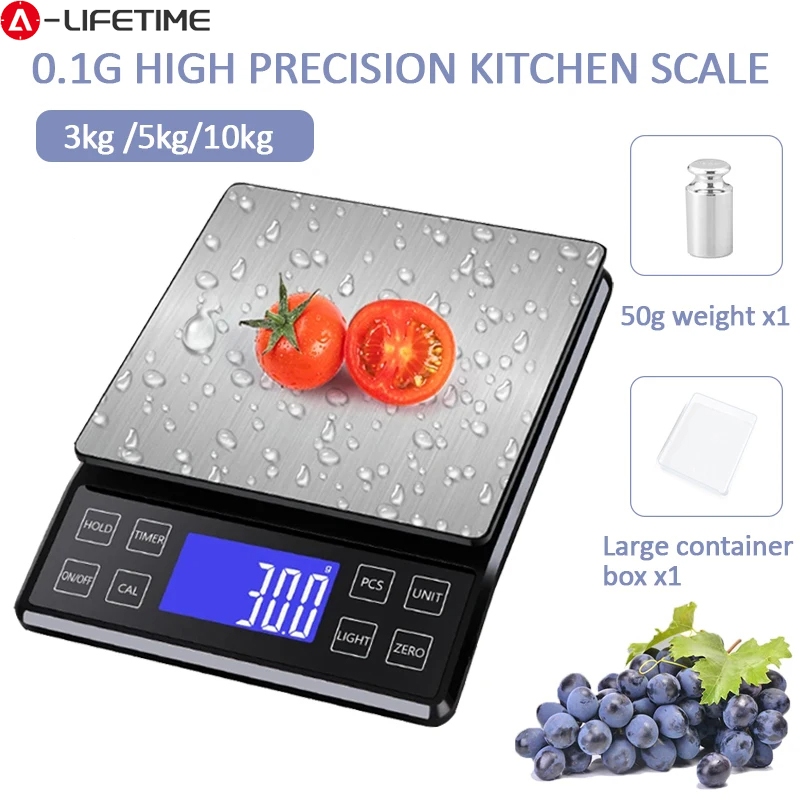 High Precision Kitchen Scale 3kg/5kg/10kg 0.1g Household Food Coffee ...