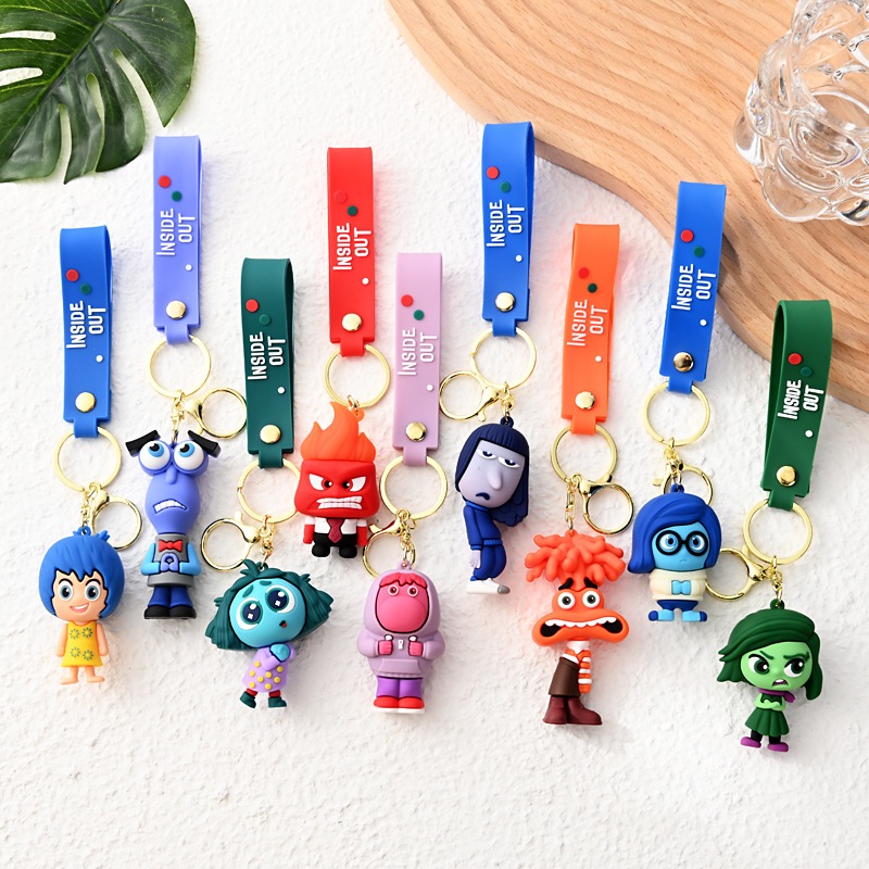 Cartoon Anime Movie Inside Out 1&2 Doll Keychain Student Couple ...