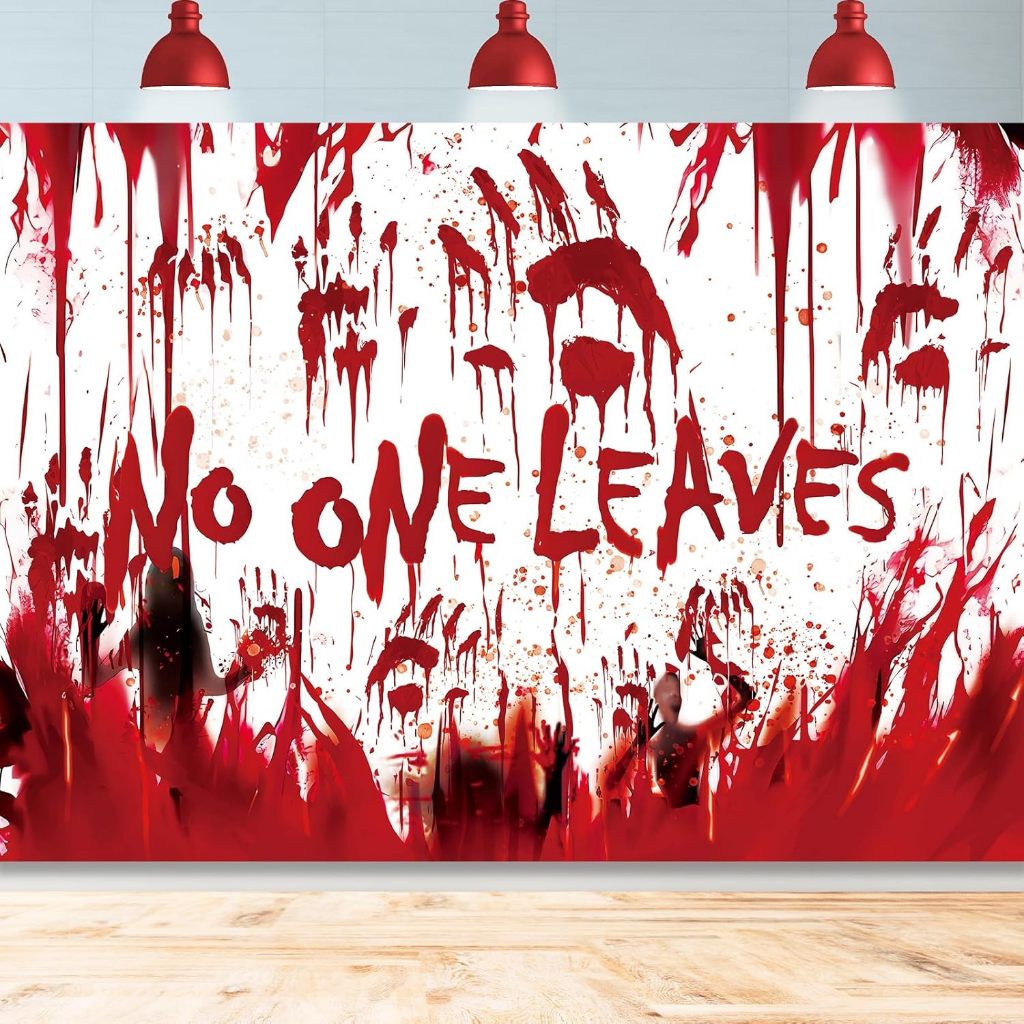 Halloween Bloody Backdrop，7x5FT | Horror Bloody Backdrop Scary Zombie ...