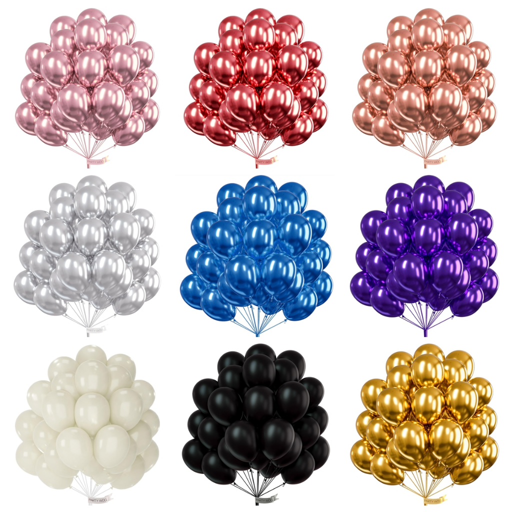 30pcs 10inch Chrome Metallic Latex Balloons Party Decorations Glossy ...