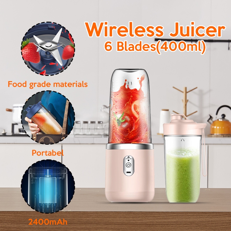 6 Blade Blender Juice Cup Portable Multi-functional Portable Wireless ...