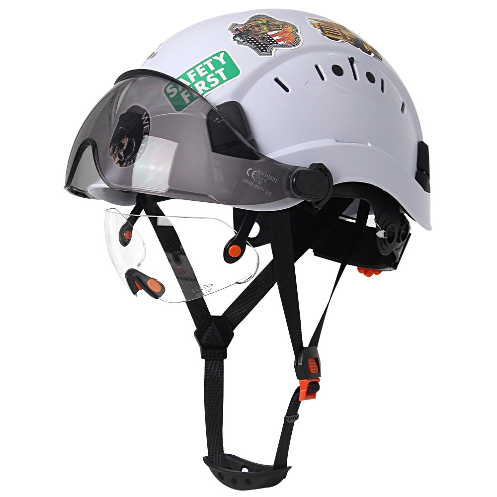 Double Goggles Safety Helmet with Graffiti Stickers,CE and ANSI Dual ...