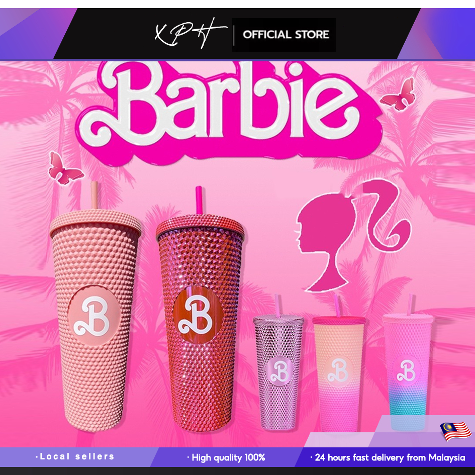 🐻𝑿𝑷𝑯🐻710ml Barbie Cup Bling Pink Tumbler Acrylic Cold Cup Barbies Movie ...