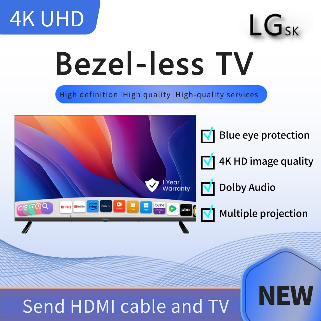 LGsk Android TV 50 Inch Smart TV Bezel-less TV Netflix OLED 4K TV | Shopee Malaysia