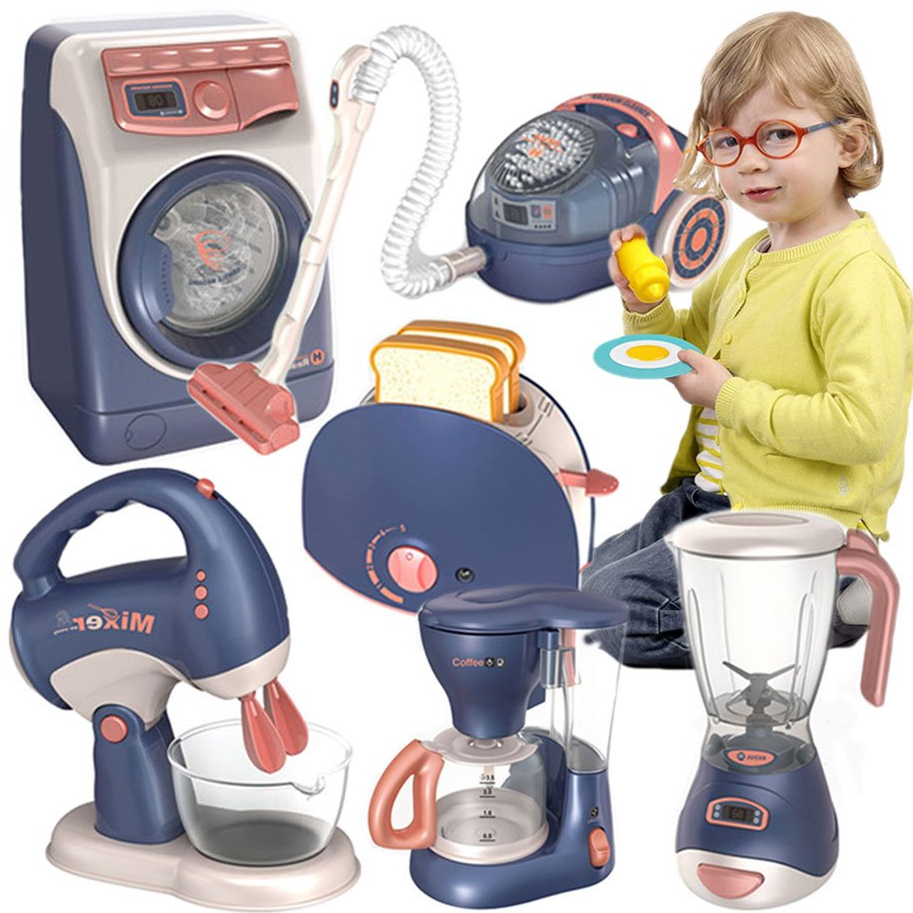 Electrical Children's Kitchen Pretend Toy with Coffee Machine Toaster ...