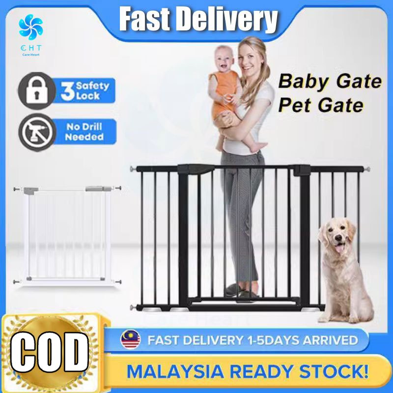 【COD】Pagar Baby Safety Gate Auto Closed Baby Gate Safety Pet Gate 3 ...
