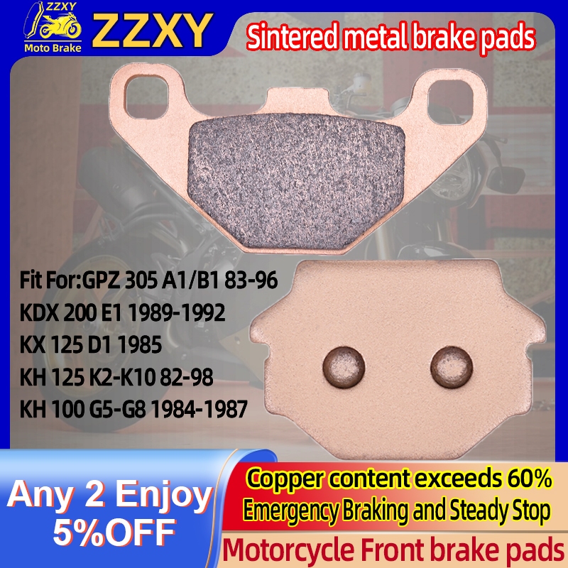 Front Sintered Metal Brake Pads For KAWASAKI KH 125 K2-K10 82-98 BJ250 ...
